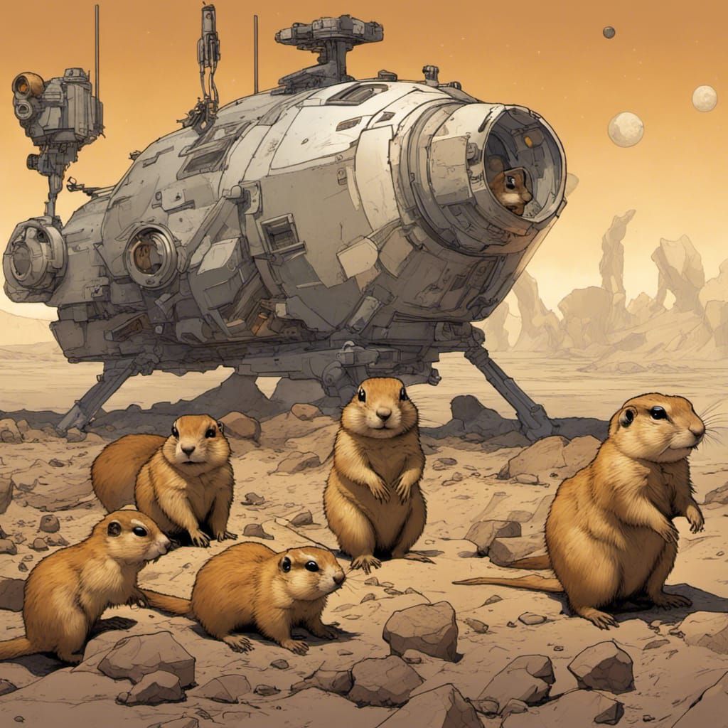 Pet prairie dogs, asteroid mining colony by Serge Marshennikov and ...