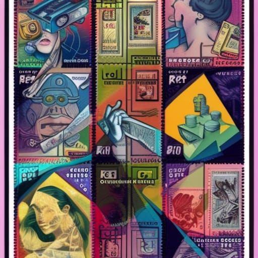Postage stamps - AI Generated Artwork - NightCafe Creator