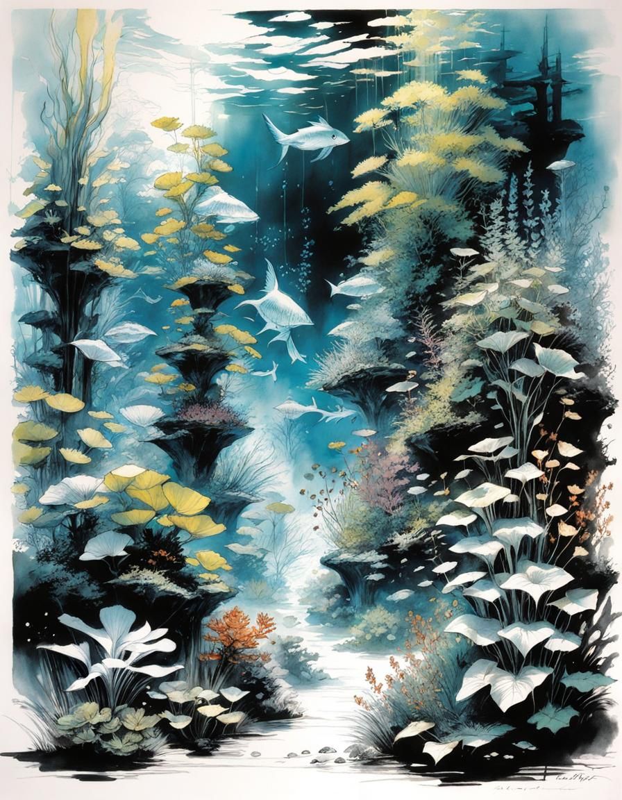 Underwater Ink - AI Generated Artwork - NightCafe Creator