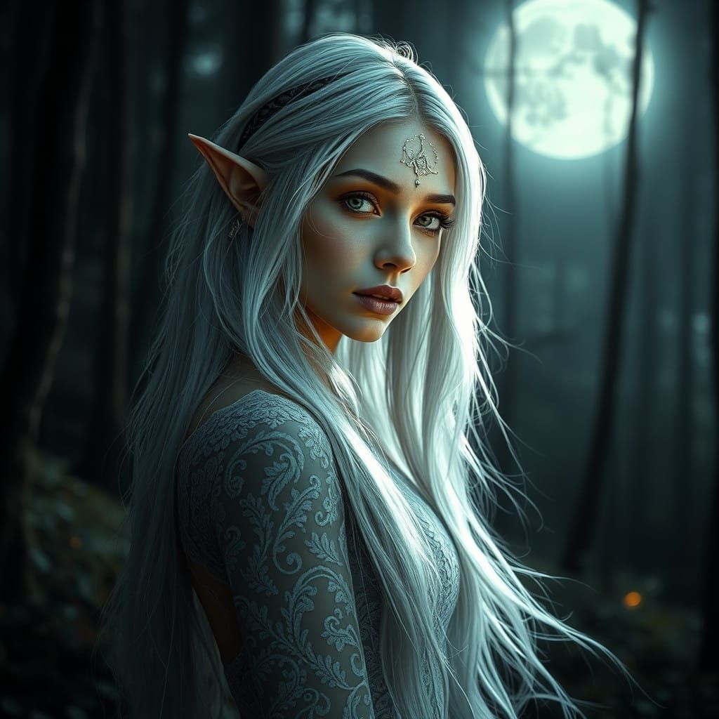 Fantasy - Ethereal Moonelf in Lunar Forest