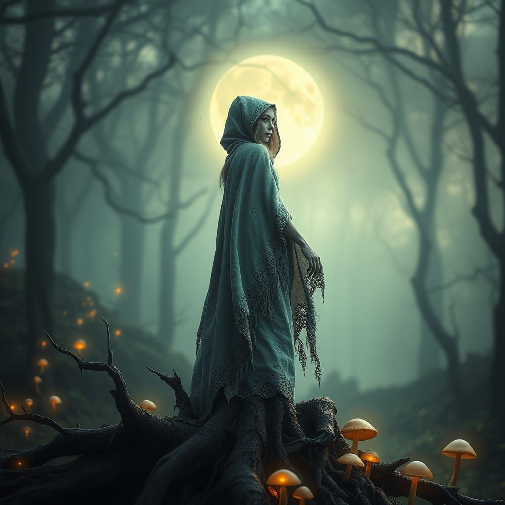 Fantasy - Moonlit Ethereal Fantasy in Mystical Forest