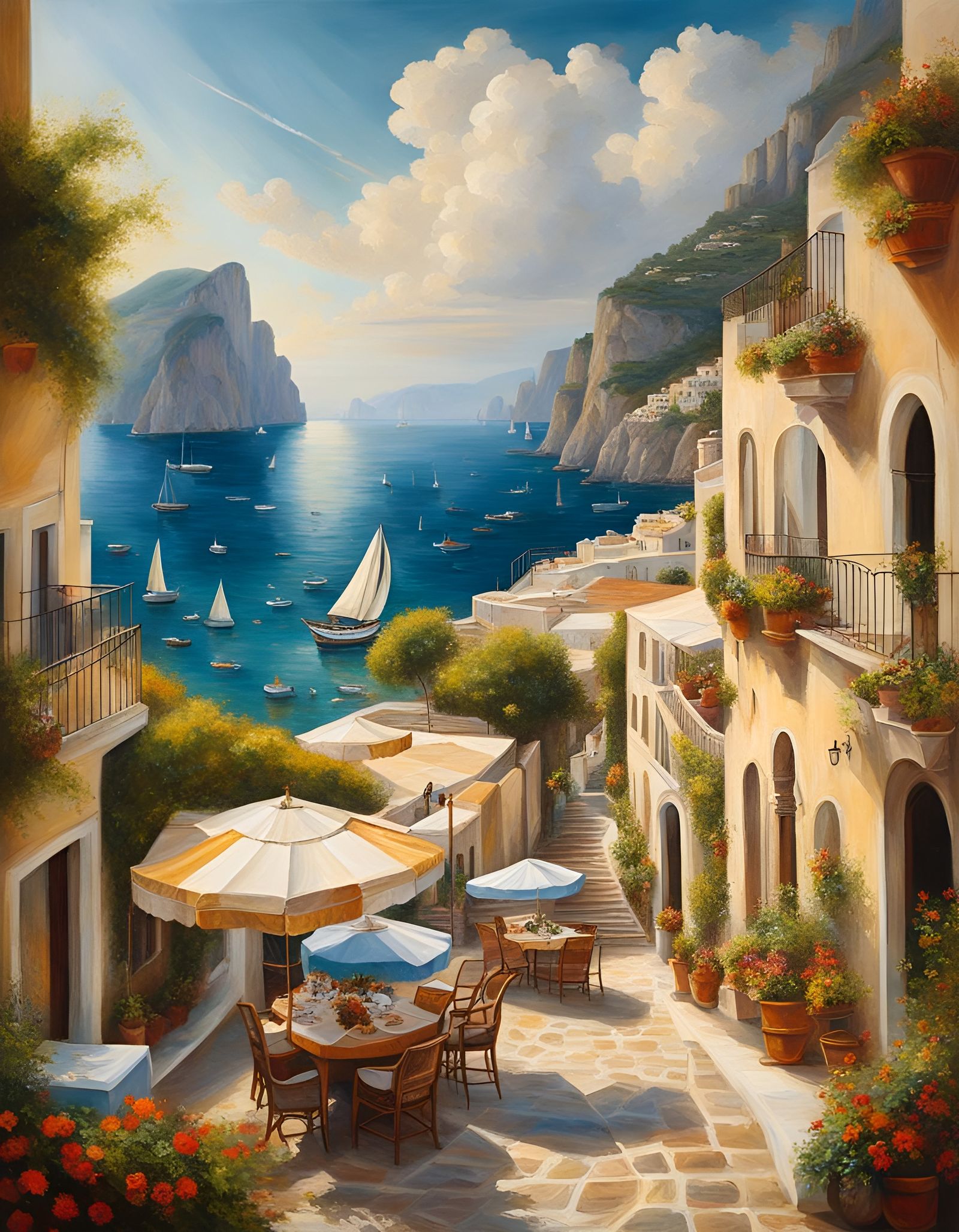 Capri Coast, Italy - AI Generated Artwork - NightCafe Creator