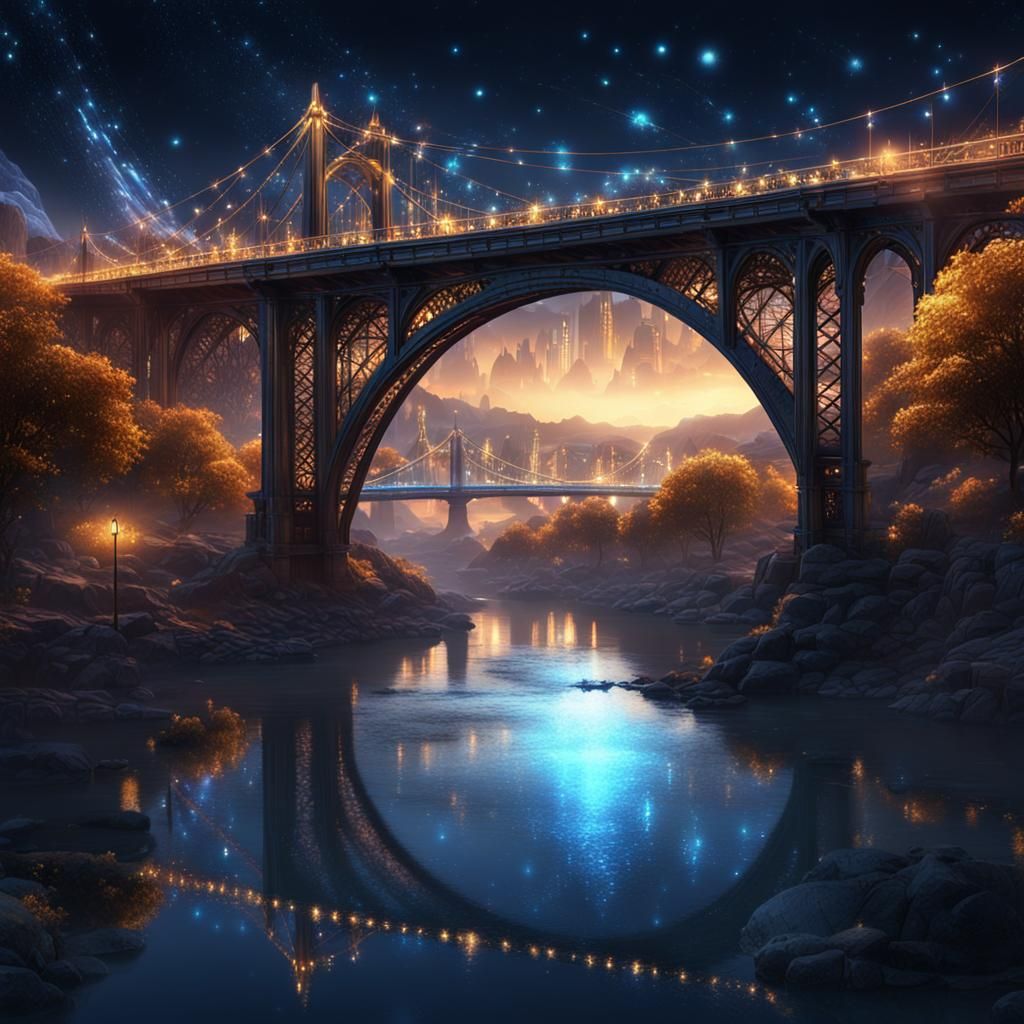 Bridge over the river. - AI Generated Artwork - NightCafe Creator