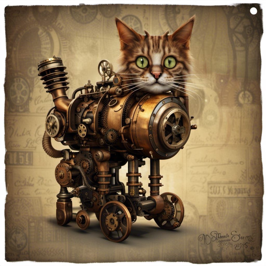 Mechanical Tabby cat - AI Generated Artwork - NightCafe Creator