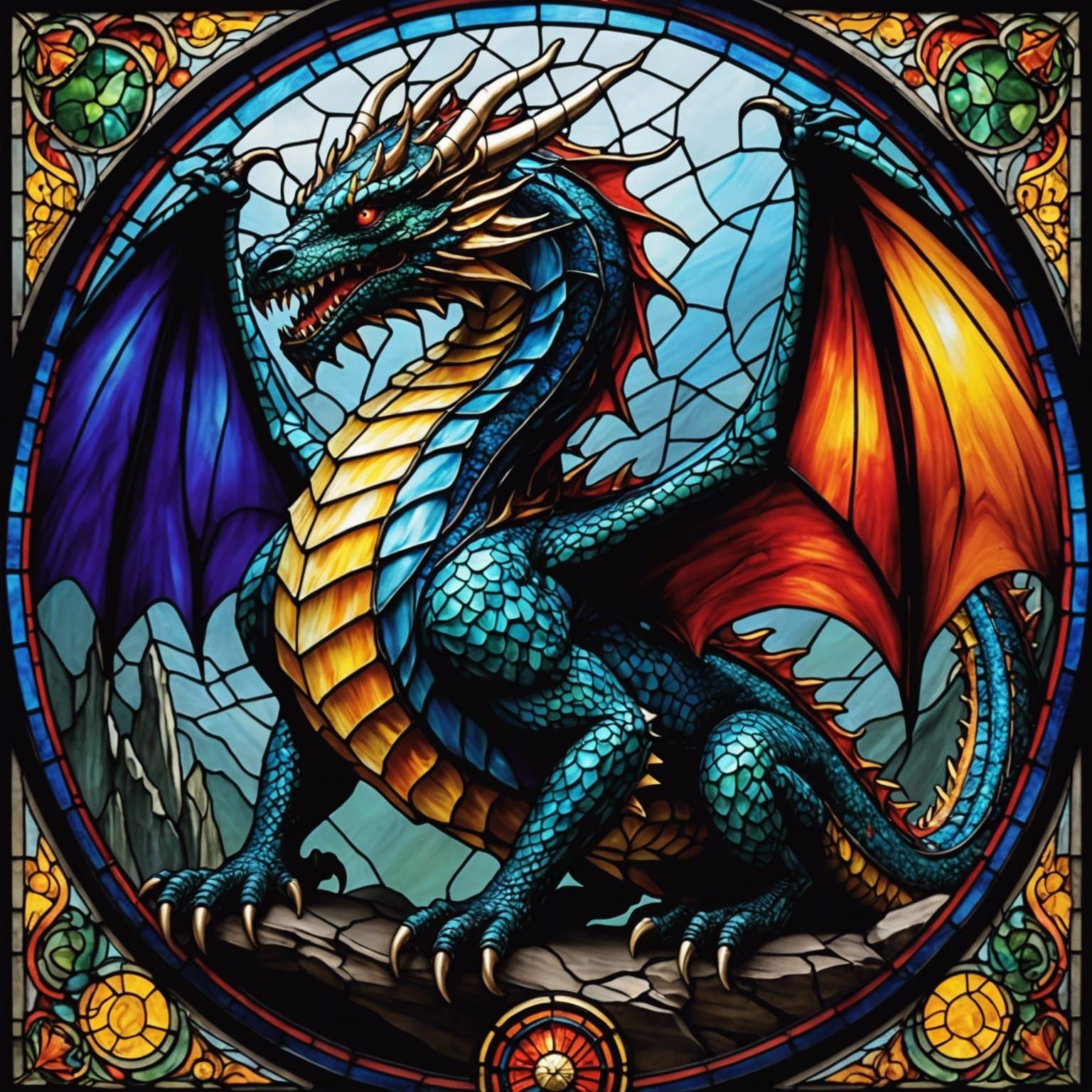 Epic Stained glass dragon, hyper real, HD, 4k, super clean - AI ...