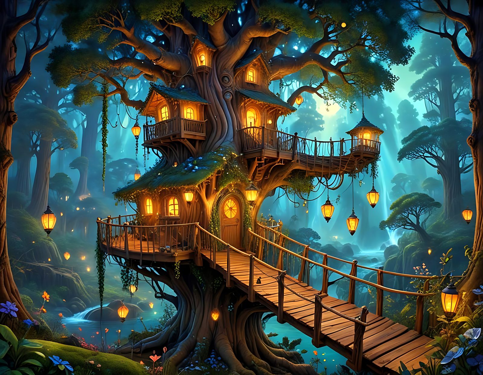 Whimsical treehouse Sequoia Village