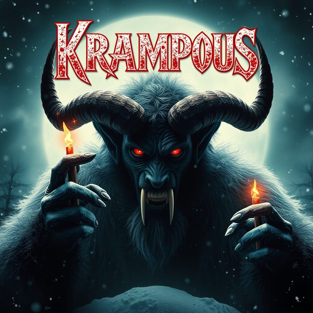 Krampus Christmas Horror Movie Poster in Dark Goth... - AI Art