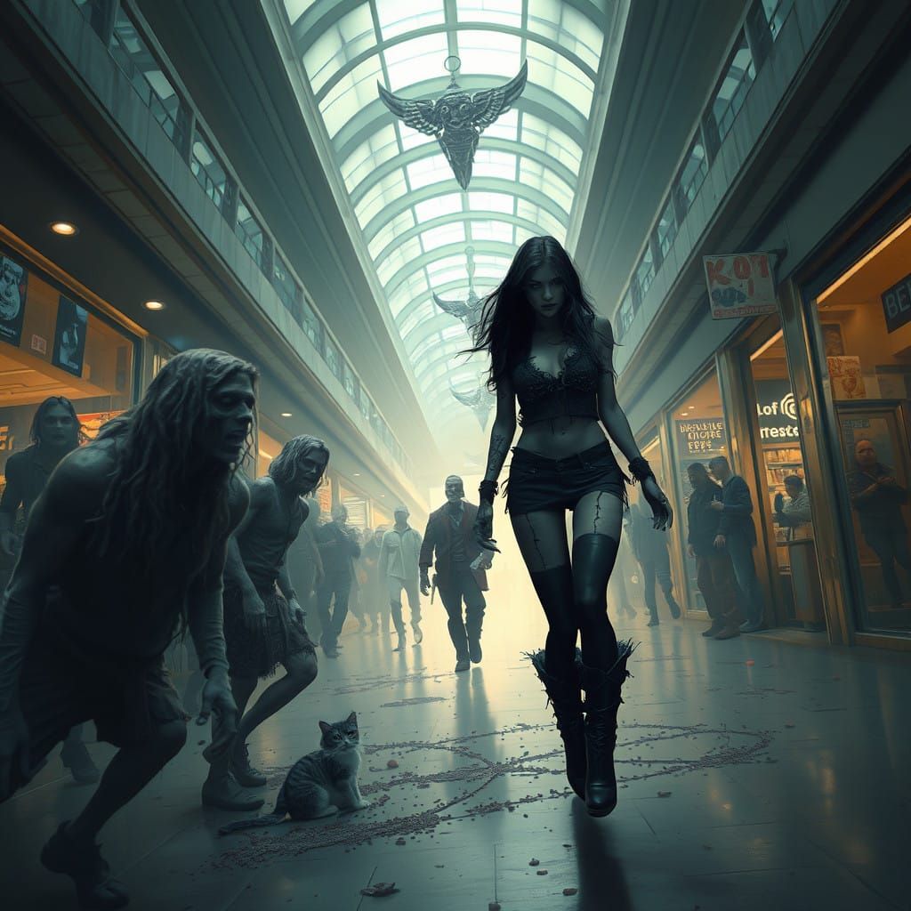 Dawn of the Dead, Mall, Movie, Zombies, Kylie Jenner, Black Pantyhose ...