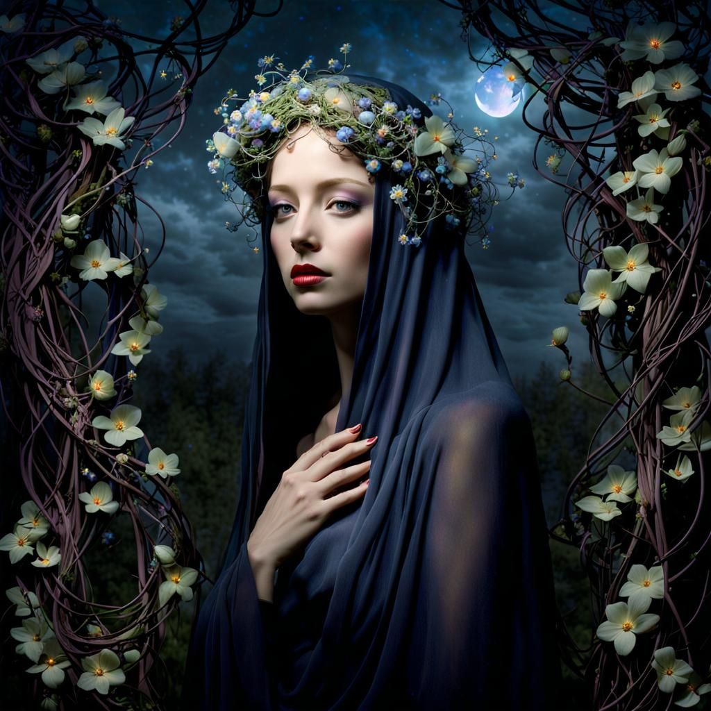 The Mysterious Lady of the Vines - AI Generated Artwork - NightCafe Creator