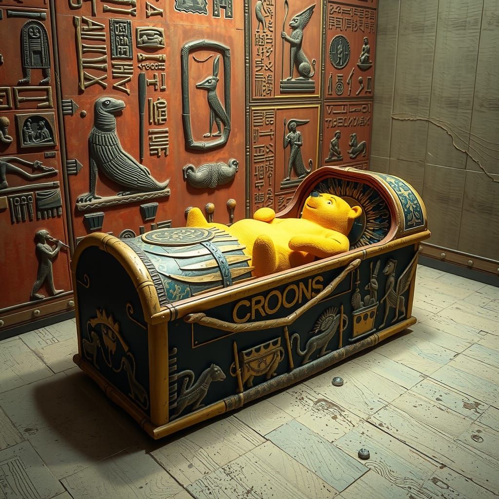Pharoh Winnie the Pooh - Winnie the Pooh Mummy Coffin Discov...