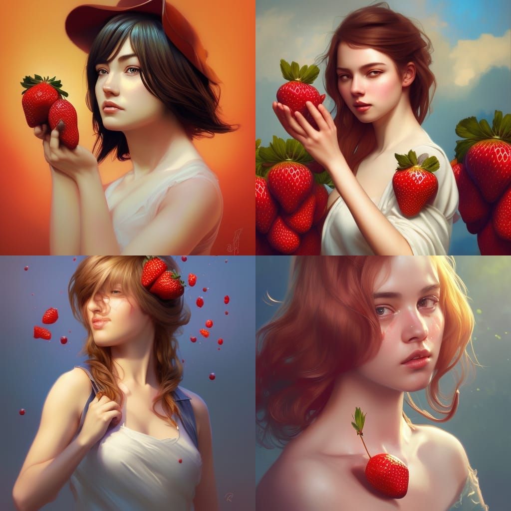 Strawberries 3 - AI Generated Artwork - NightCafe Creator