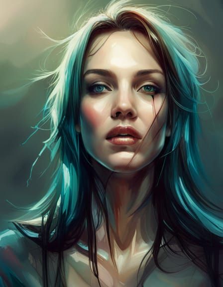 Android Woman, sharp focus, solid lines, full shot, fantastical ...