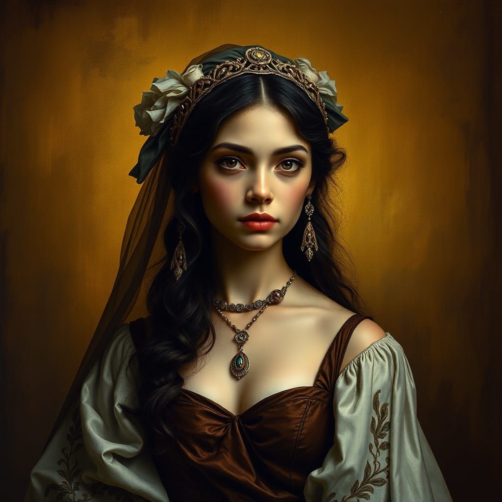 Rembrandt Harfa de Luna - Elegant Portrait of Harfa de Luna ...