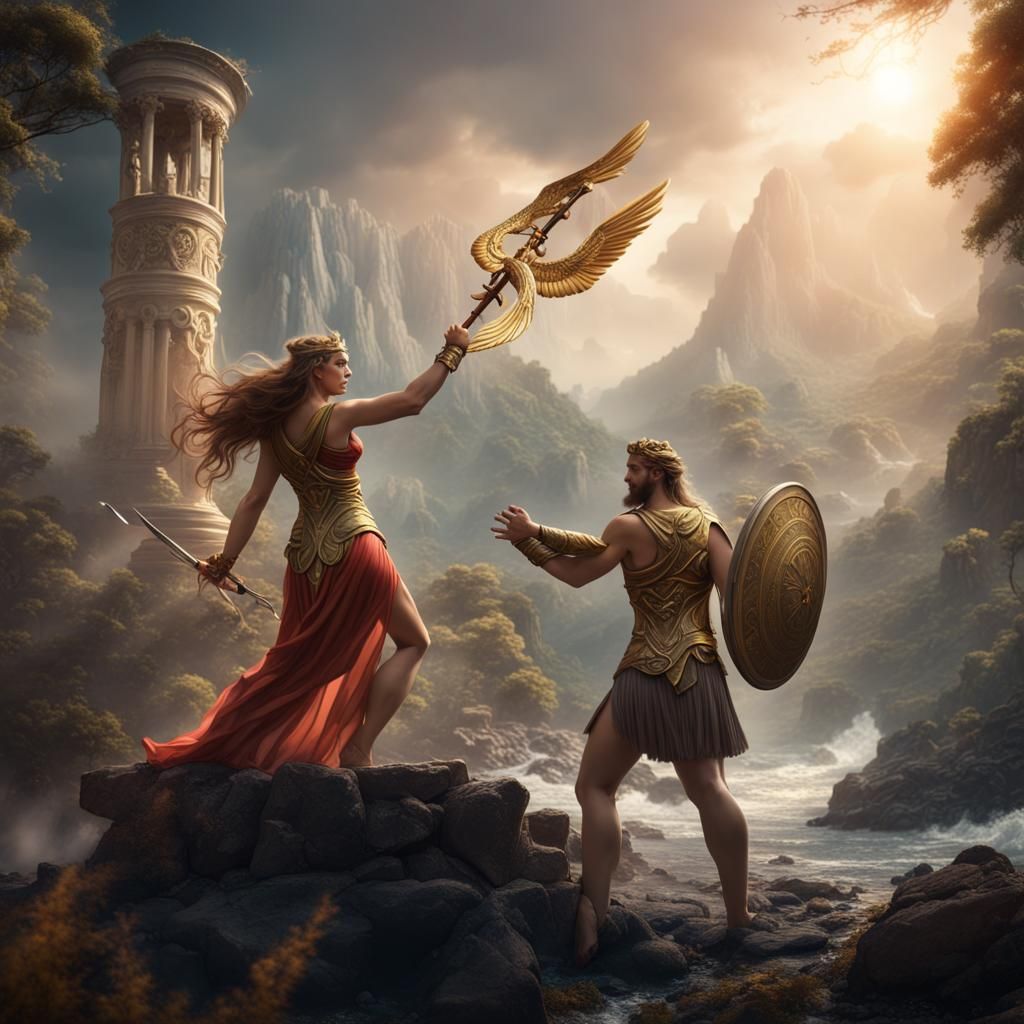 Artemis VS Apollon - AI Generated Artwork - NightCafe Creator