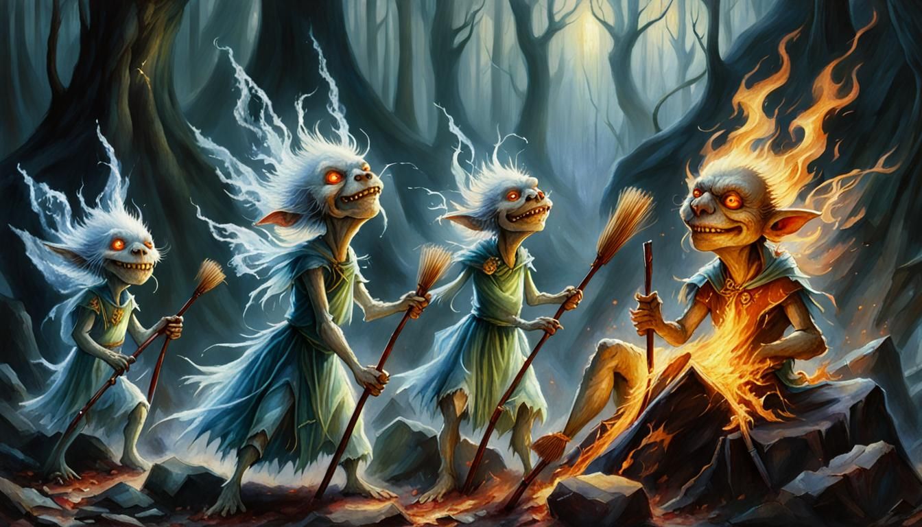 Three Ice sprites & One Fire Sprite