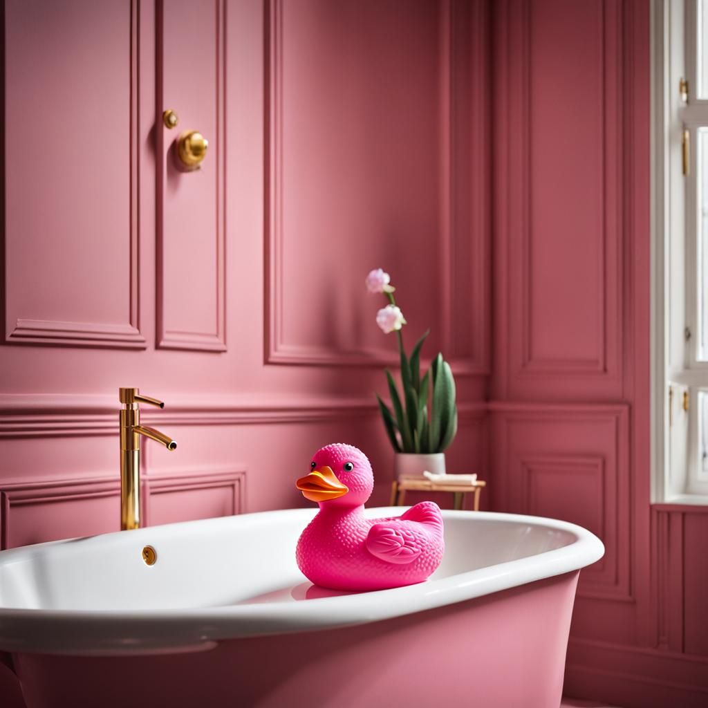 Pink rubber duck - AI Generated Artwork - NightCafe Creator
