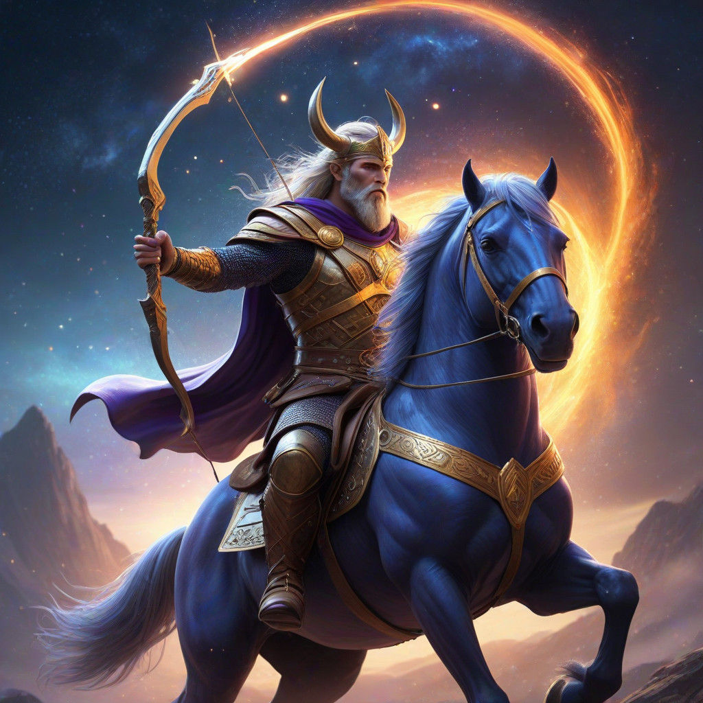 Cosmic Viking Centaur Gallops into Battle with Cel... - AI Art