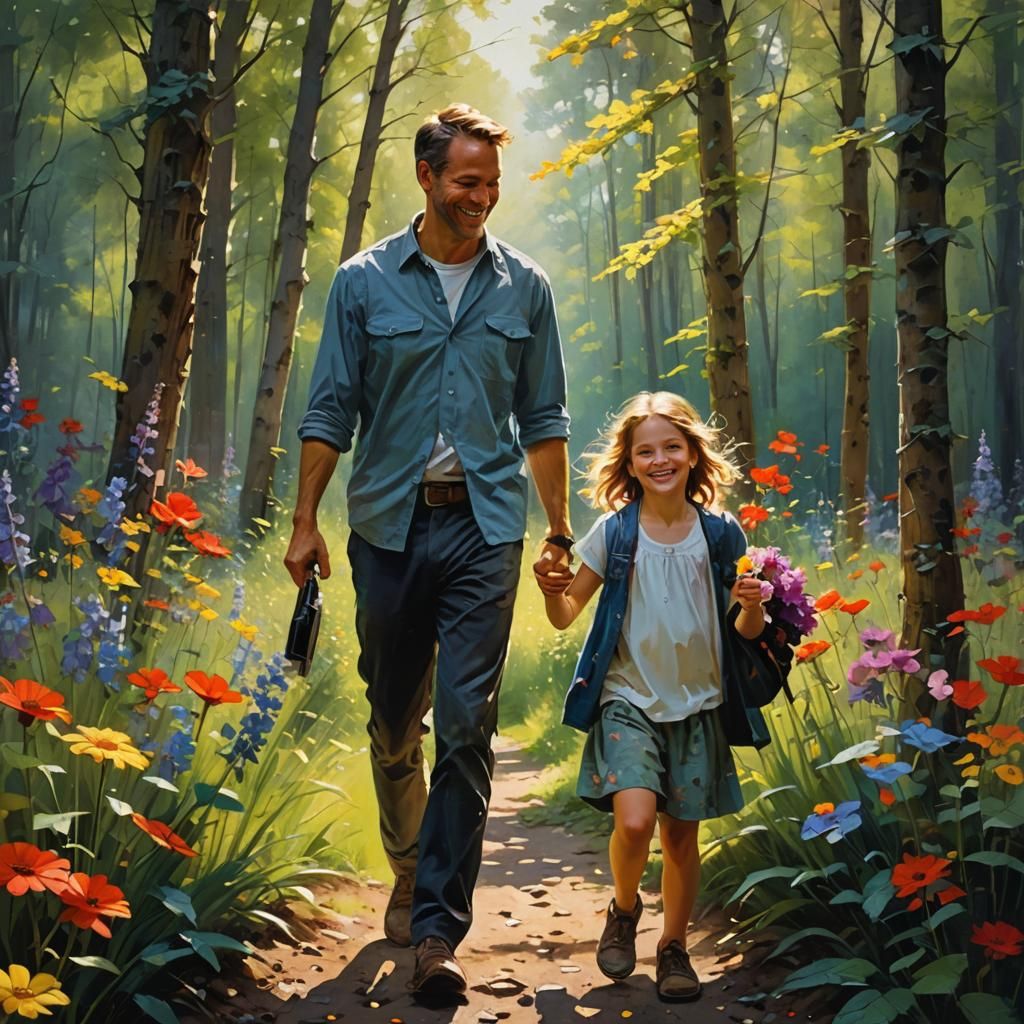 Out with Dad - AI Generated Artwork - NightCafe Creator