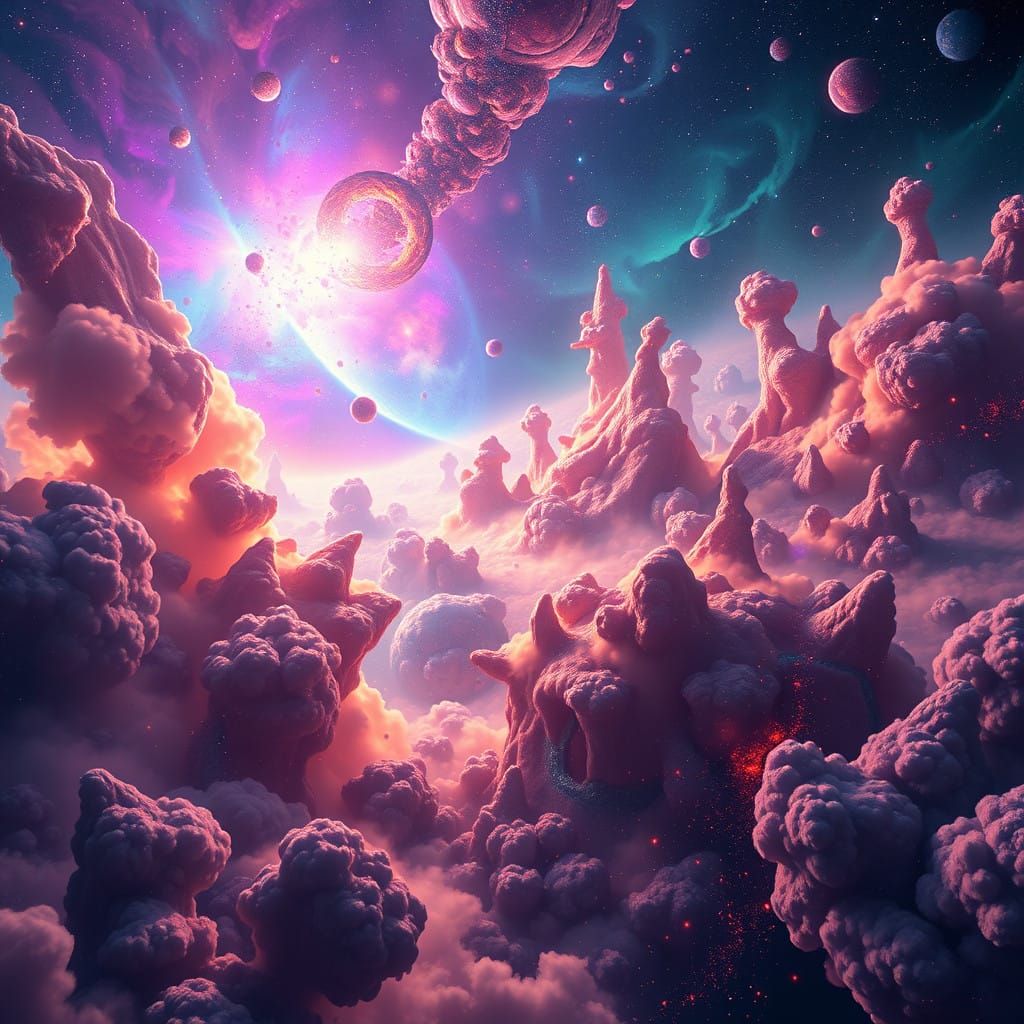 outer space - Ethereal Cosmic Dreamscape in 8K Matte Paintin...