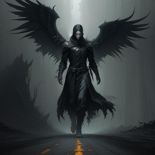 Fallen Angel - AI Generated Artwork - NightCafe Creator