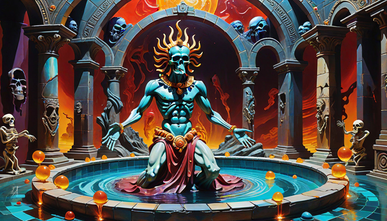 MONKEY IDOL OF RAMBUUSKULLENSCHORN - Surreal Swimming Pool S...