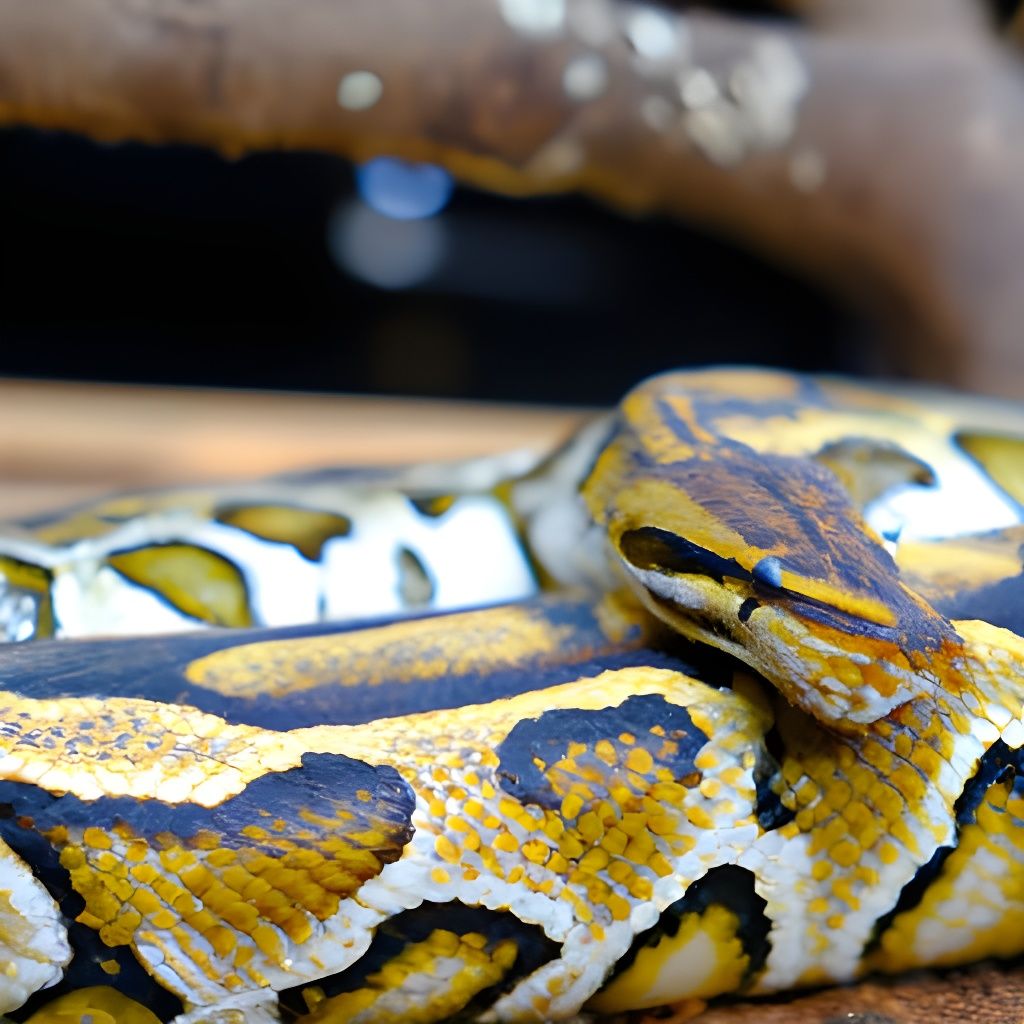 Yellow morphed burmese python - AI Generated Artwork - NightCafe Creator