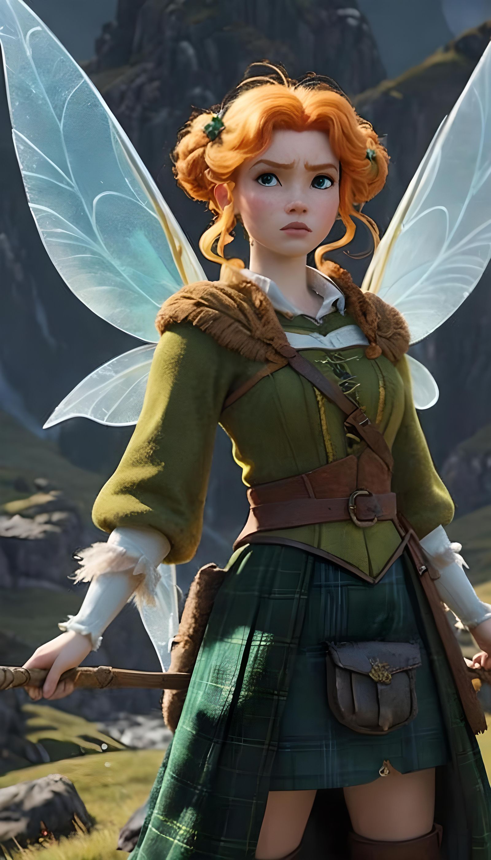 Tinker Bell as Merida - AI Generated Artwork - NightCafe Creator