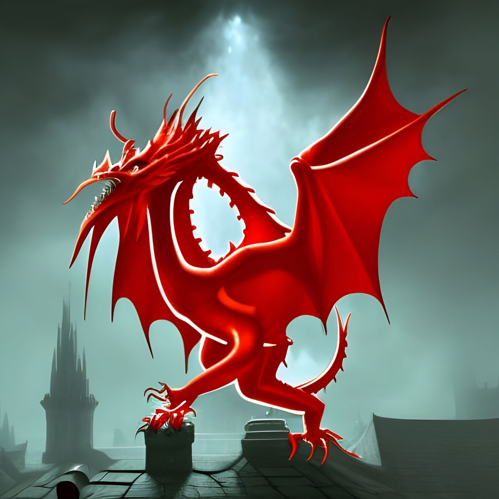 Dragon with Liverpool fc logo in a castle - AI Generated Artwork ...