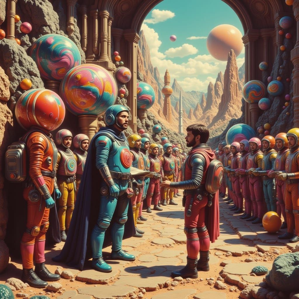 Medieval Fantasy Landscape in 1970s Pulp Style - AI Art