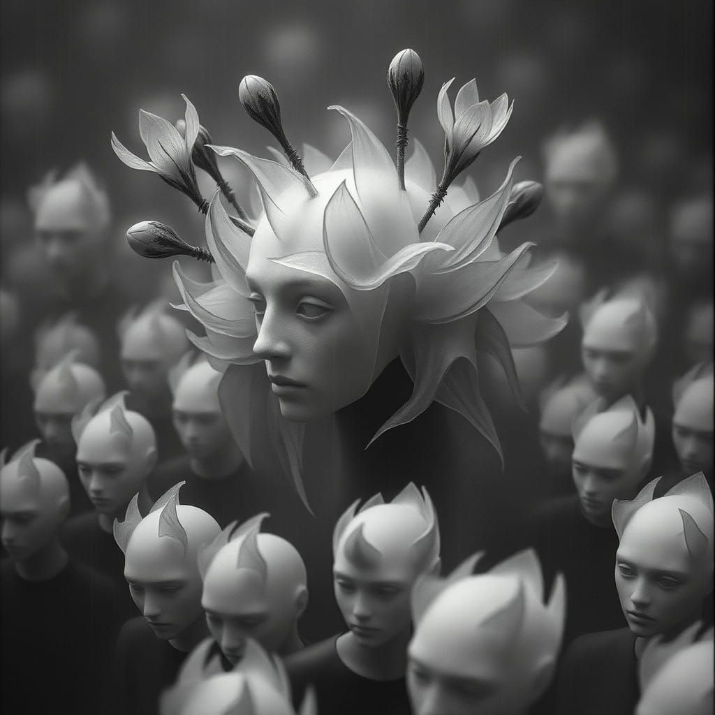 Ghostly faces in the the flowers - Ethereal Faces Emerge fro...