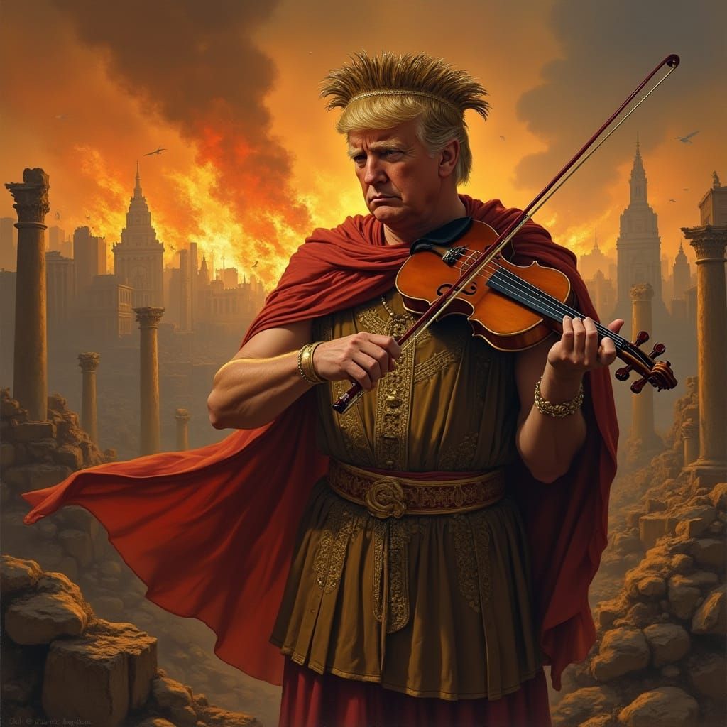 Donald Trump as a Flawed Roman Emperor in a Haunti... - AI Art