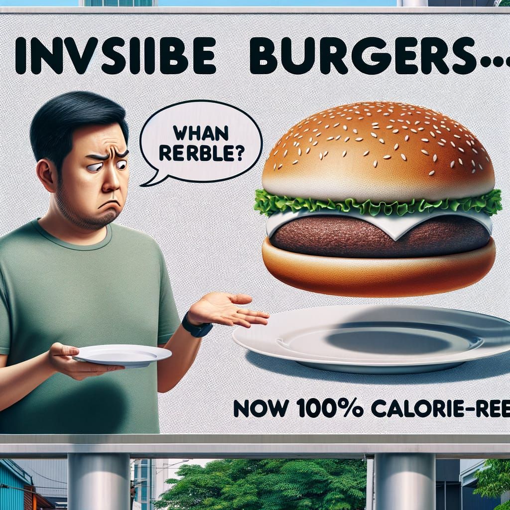 Amusing Billboard Depicts Confused Customer and Em... - AI Art