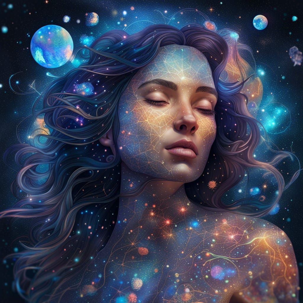 pisces constellation photorealistic 8k resolution holographic astral cosmic illustration mixed ...