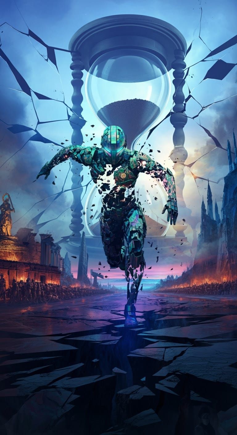 Time-Weaver Sprinting Through Collapsing Alternate... - AI Art