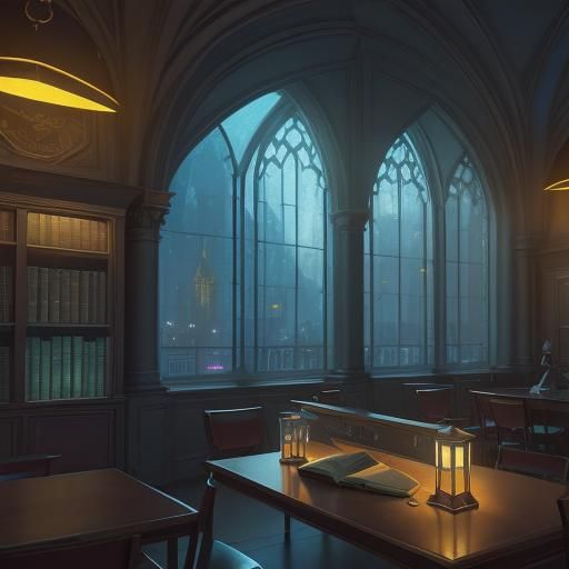Romantic library - AI Generated Artwork - NightCafe Creator