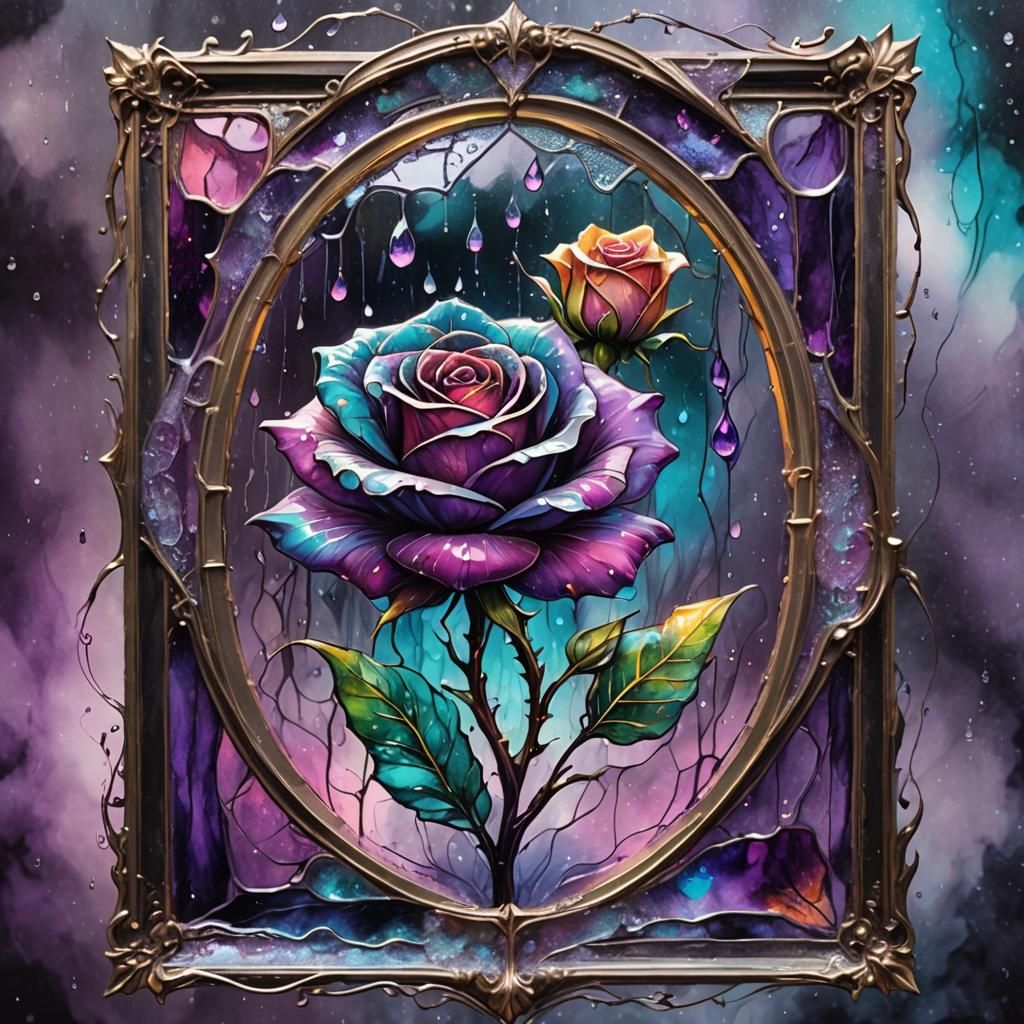 Framed Rose - AI Generated Artwork - NightCafe Creator