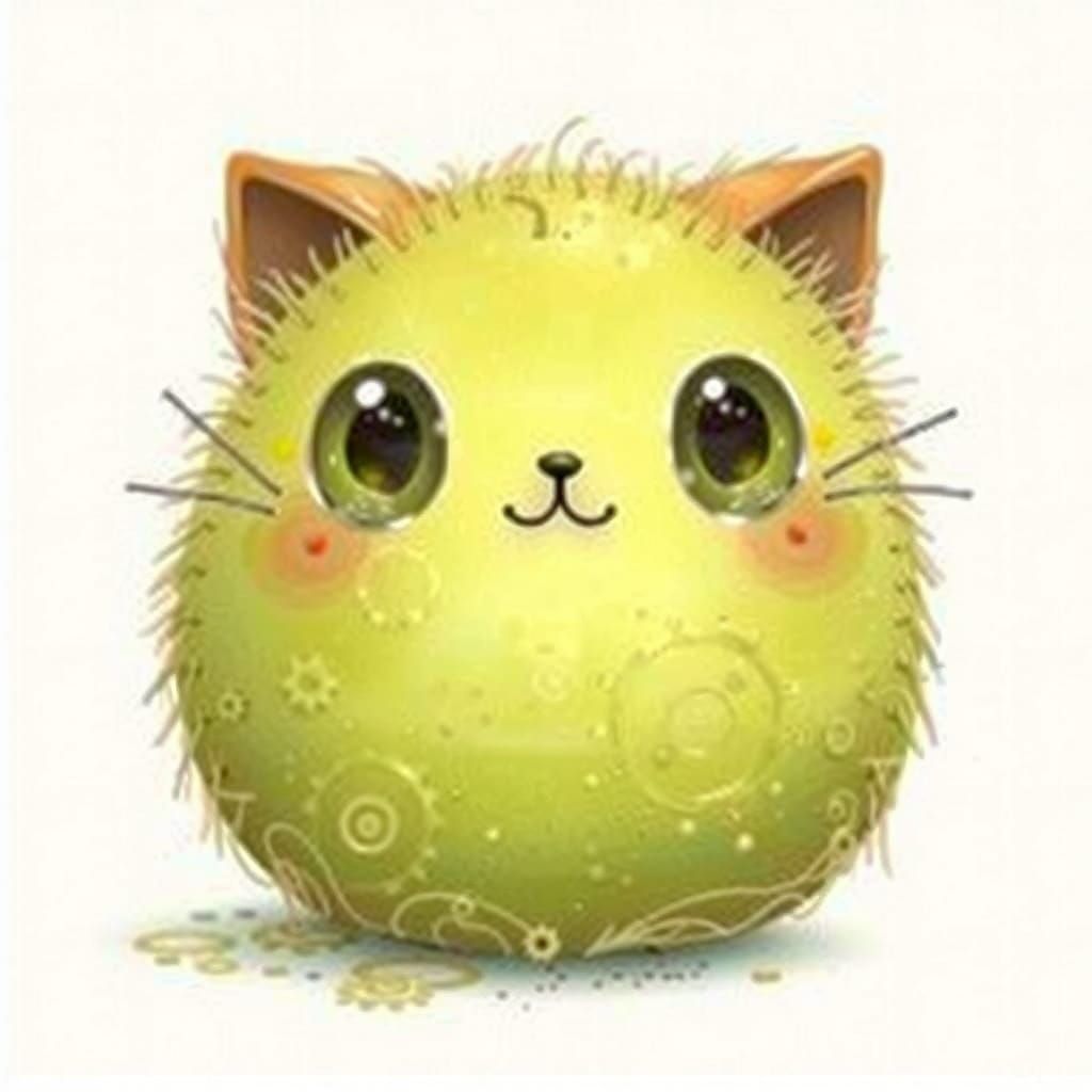 Steampunk Apple with Shimmering Chibi Eyes in 8K C... - AI Art