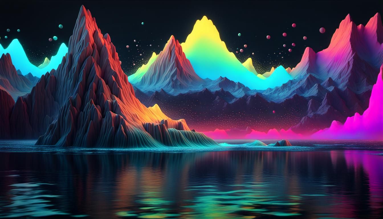 realtime 4D audiowaves equilized visual effects forms a realistic coast ...