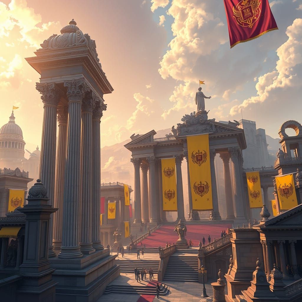 Ancient Rome Futuristic Metropolis in Vibrant Colo... - AI Art