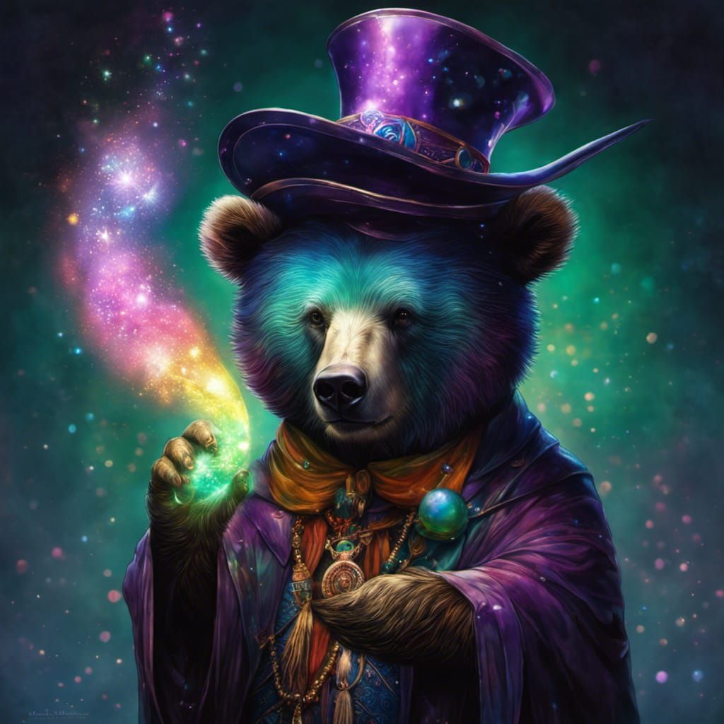 Dichroic Bear Wizard - AI Generated Artwork - NightCafe Creator