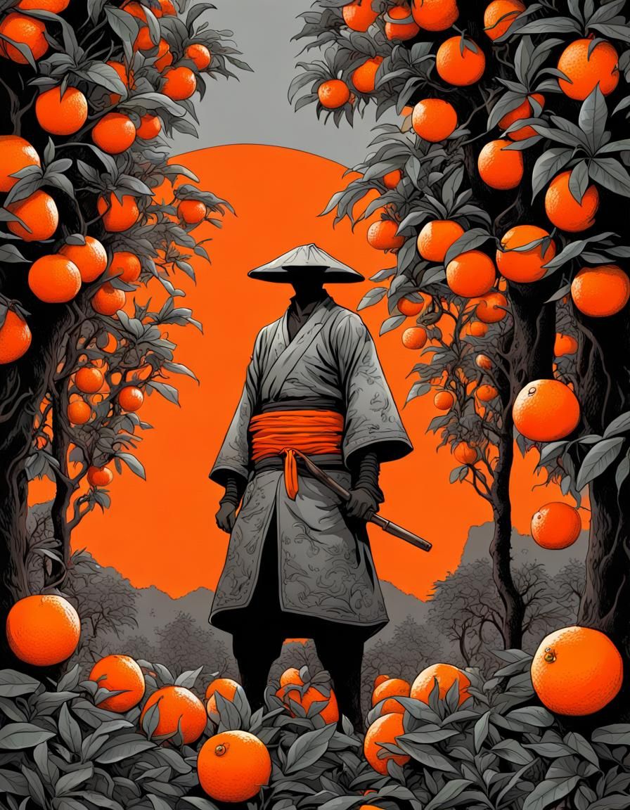 Oranges in orange grove, highly enriched and lore packed, detailed ...