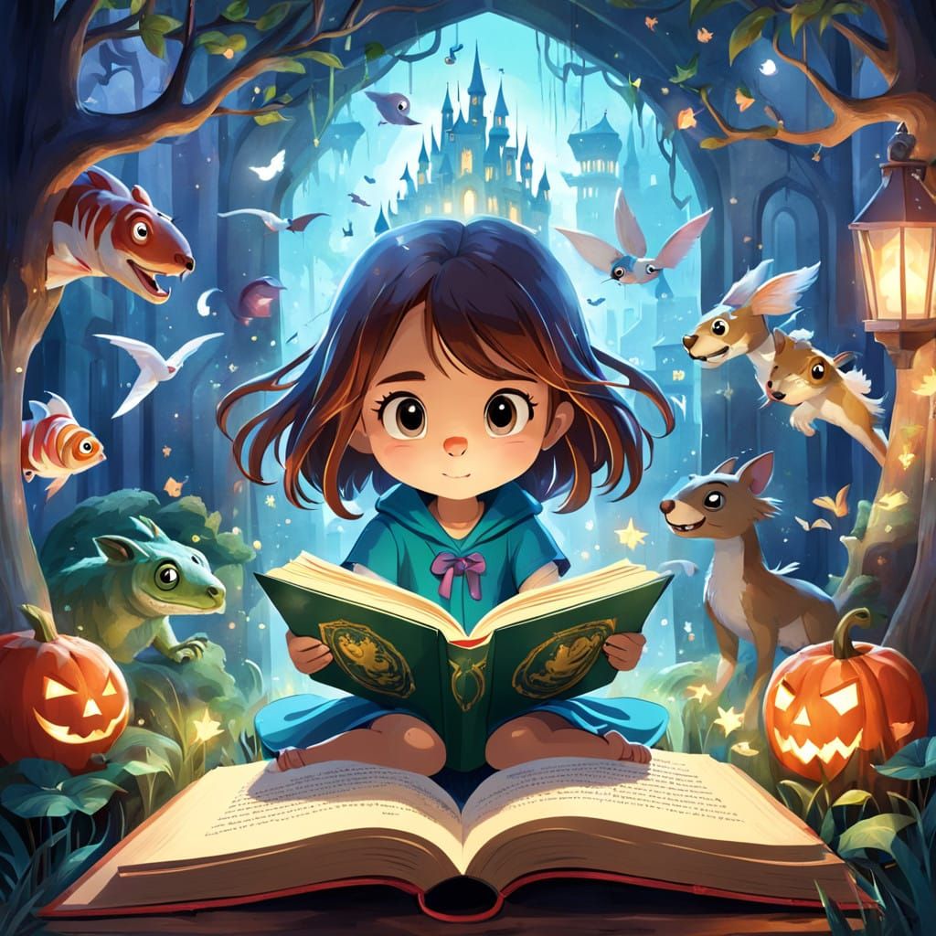 Whimsical Book Nook: Characters Emerge - AI Art