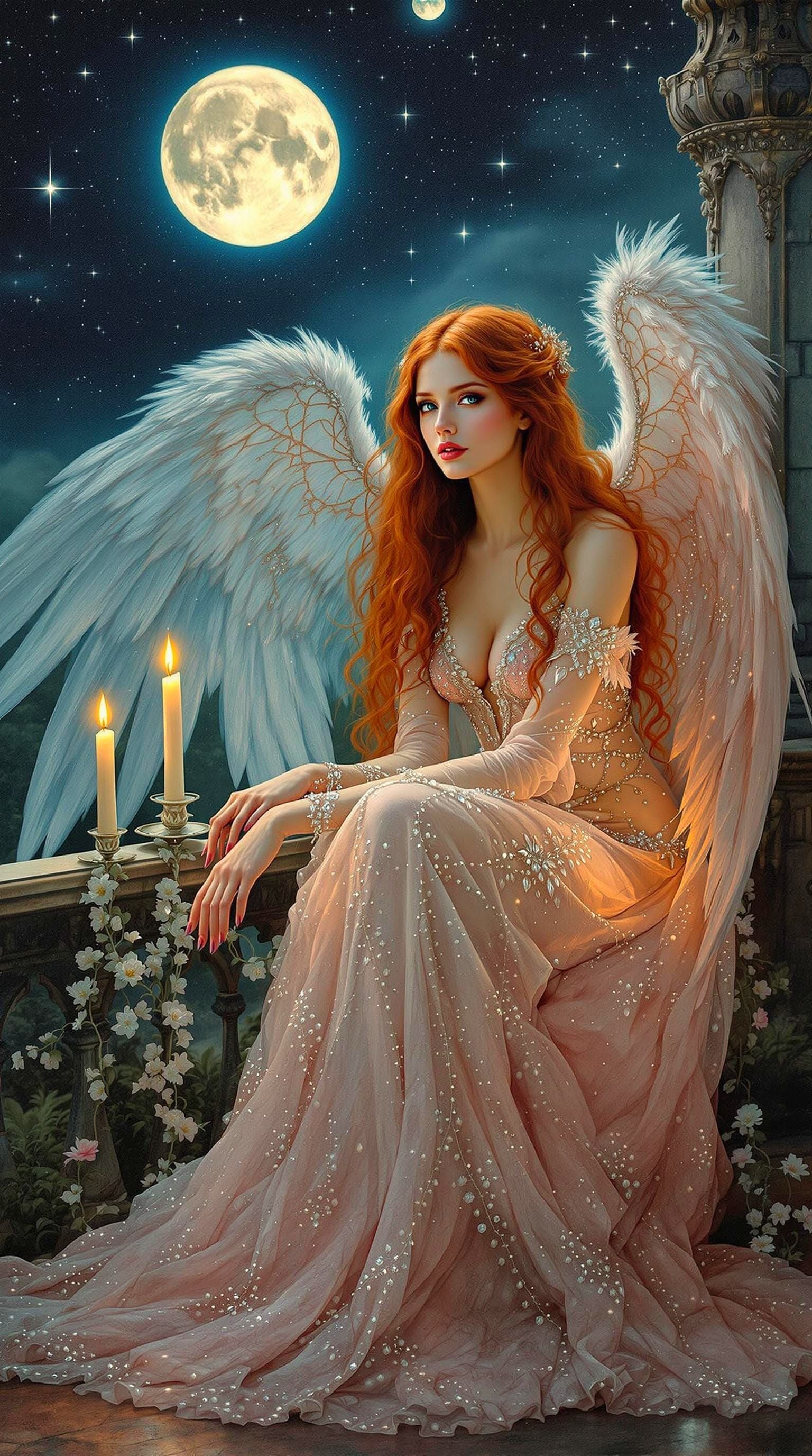 Ethereal Pre Raphaelite Angel in Whimsical Castle ... - AI Art