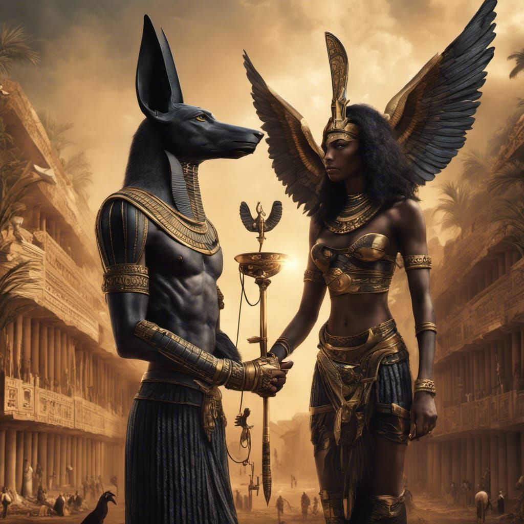 Anubis & Maat - AI Generated Artwork - NightCafe Creator
