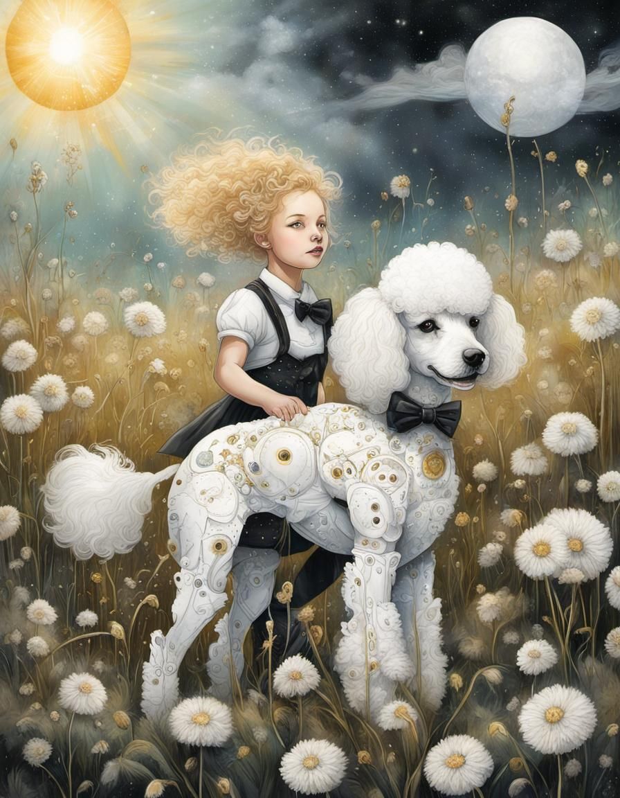 mini white poodles - AI Generated Artwork - NightCafe Creator