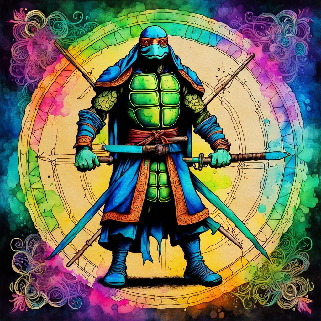 Psychedelic ninja turtle - AI Generated Artwork - NightCafe Creator