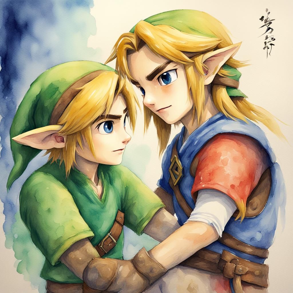 Link (OOT) meets Link (Botw) - AI Generated Artwork - NightCafe Creator