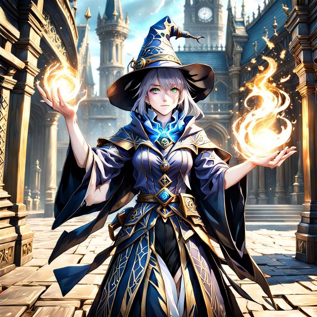 Anime style Wizard Girl - AI Generated Artwork - NightCafe Creator
