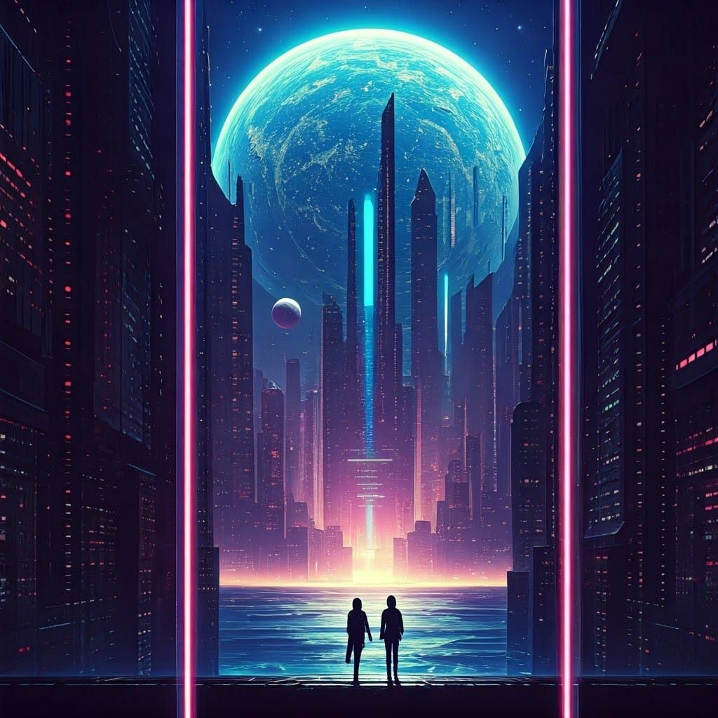 cosmic voyager, futuristic Cityscape, otherwordly,... - AI Art