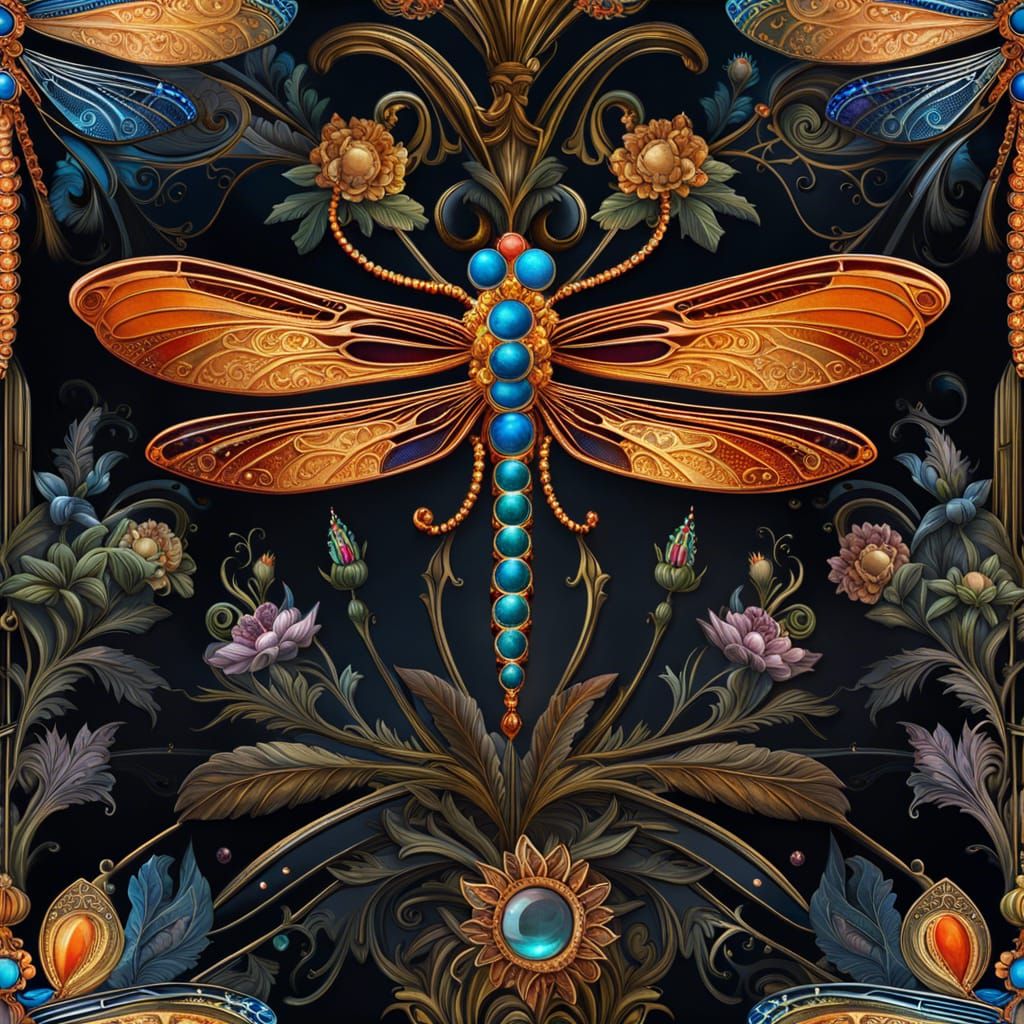 Paisley Dragonfly - AI Generated Artwork - NightCafe Creator